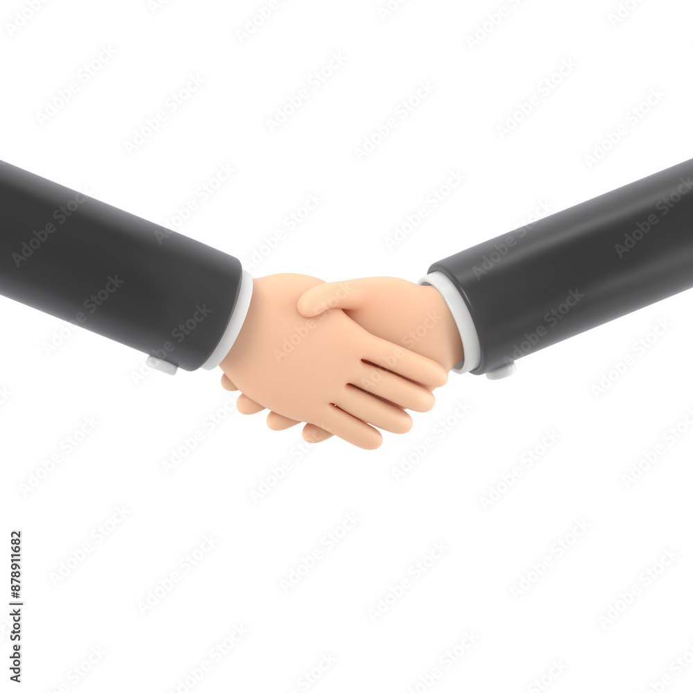 Transparent Backgrounds Mock-up. Deal icon. Cartoon character handshake ...