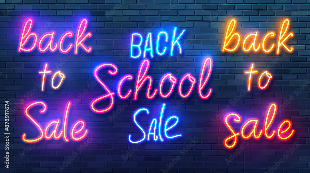 Welcome Back to school neon sign collection vector. Back to school ...