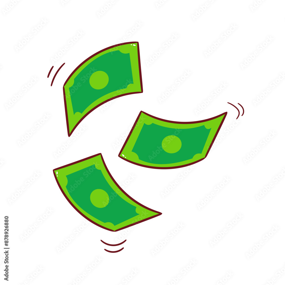 Money Floating Cartoon Vector. Saving And Investment Illustration ...