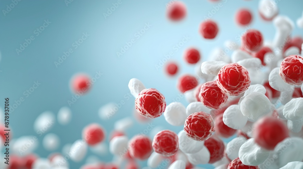 Realistic and detailed representation of white blood cells on a ...