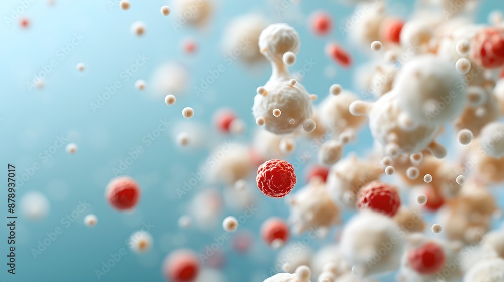 Realistic and detailed representation of white blood cells on a ...