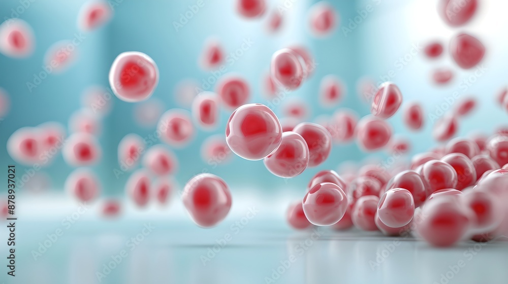 Realistic and detailed representation of white blood cells on a ...