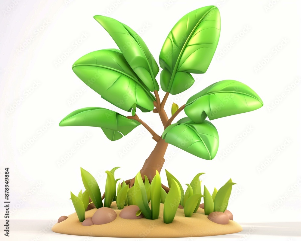 Tropical Palm Tree 3D Animation Illustration for Nature and Landscape ...