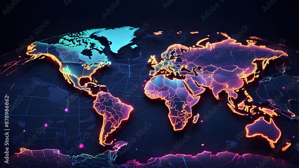 a world map example using geospatial data mapping, where the ...