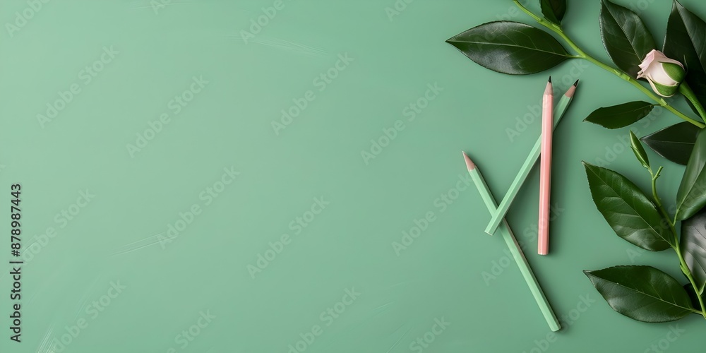 Teachers Day background with table of school supplies for educators ...