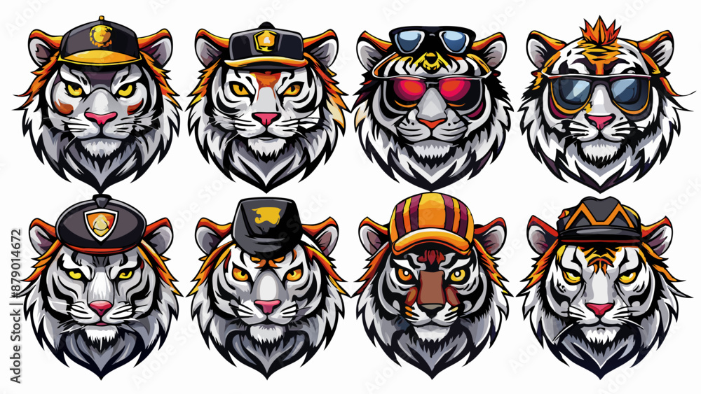 Vetor de tiger head mascot design , tiger head crown vector,Tiger ...