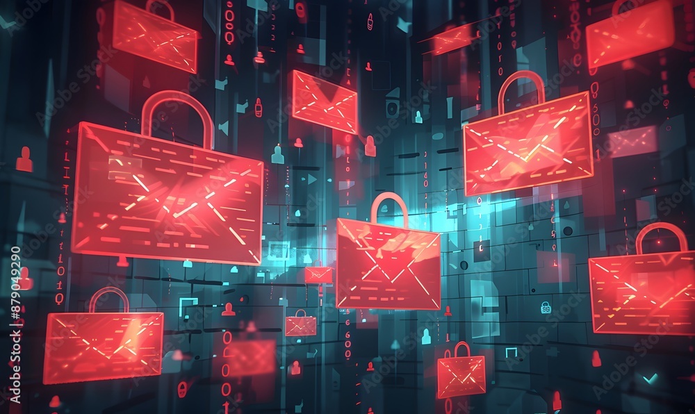 digital illustration showcasing warning signs and caution symbols ...