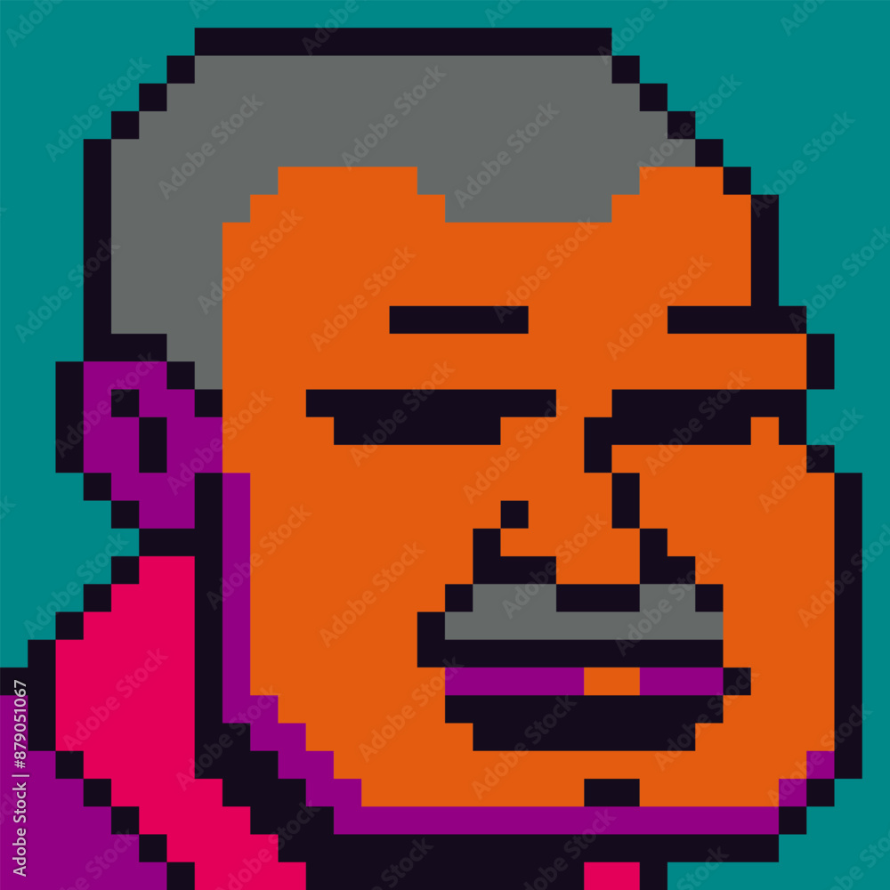 Vetor de Pixel art man, male character 8-bit, 80-s, avatar, guy face ...