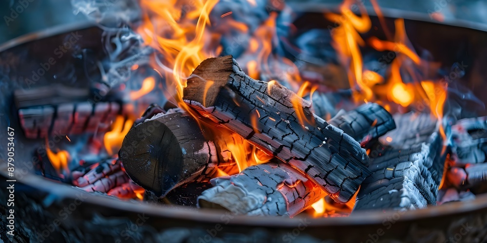 Roaring Flames in a Fire Pit. Concept Bonfire Gatherings, Cozy Outdoor ...