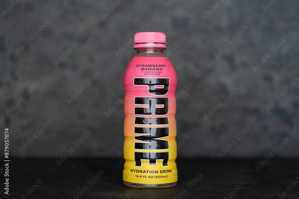 Doha, Qatar - July 10, 2024: Prime is an energy drinks created and ...