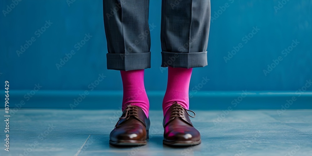 Man in business suit defies gender stereotypes by wearing pink socks ...