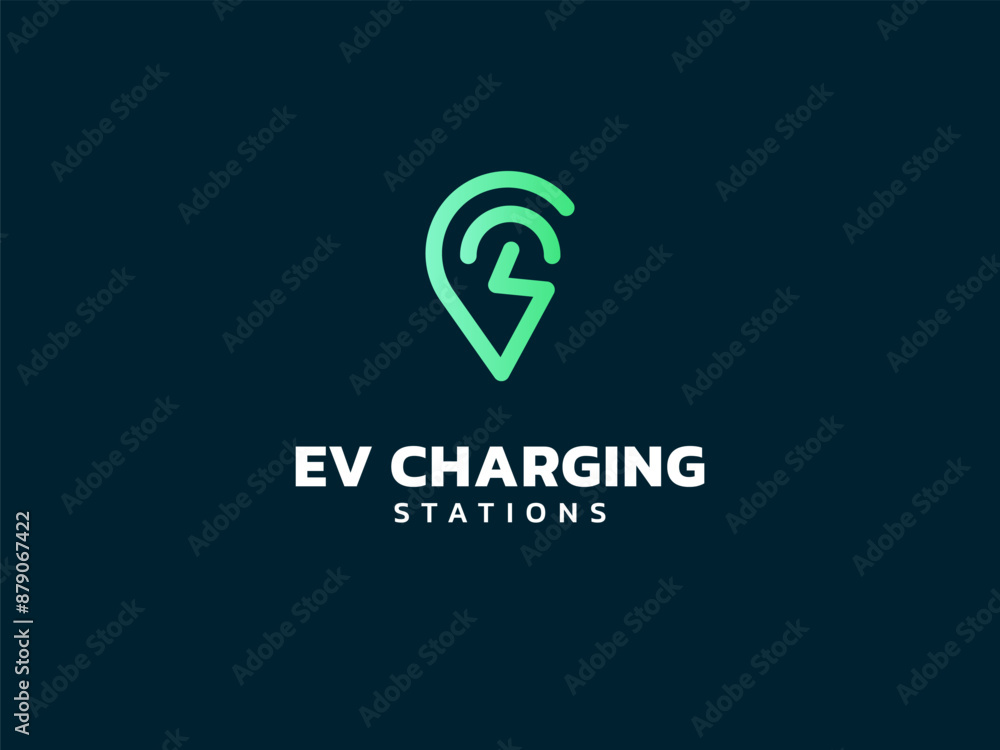 Electric vehicle charging with lightning bolt in Location Point symbols ...