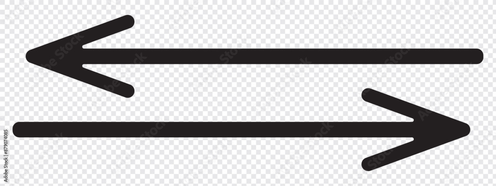 Long arrows icon set. Vector set of trendy long arrows left and right ...