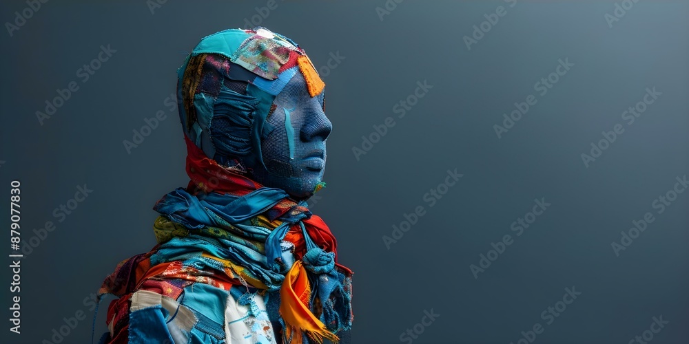 Eco-Friendly Human Figure Sculpture Made from Recycled Fabric Textiles ...