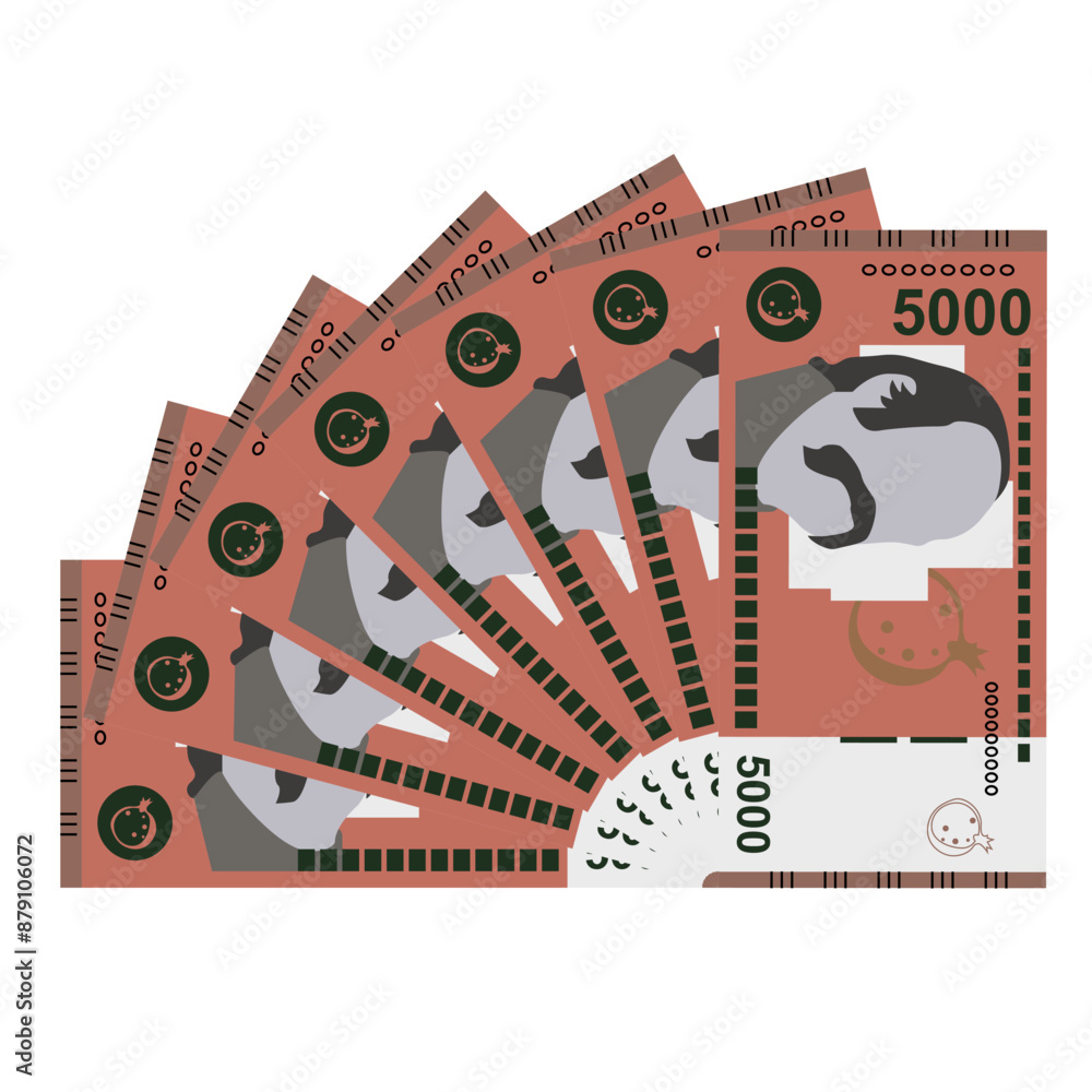 Armenian Dram Vector Illustration. Armenia, Artsakh money set bundle ...