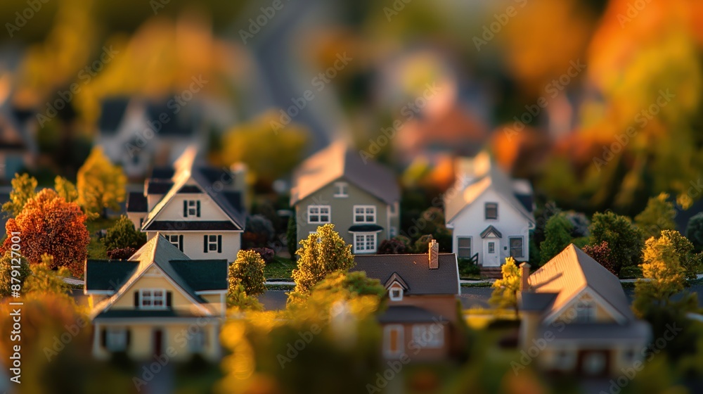 Community Residential Area in Tilt-Shift Photography Creating a ...