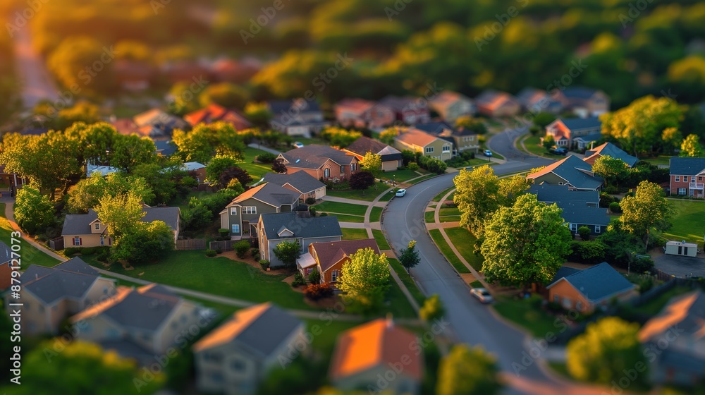 Community Residential Area in Tilt-Shift Photography Creating a ...