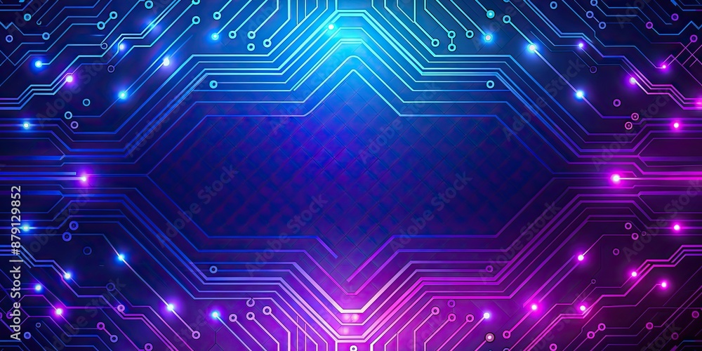 Blue and purple technology background with circuit patterns, technology ...