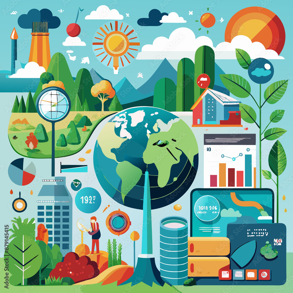 Infographic with charts explaining climate change (data visualization ... Infographic with charts explaining climate change (data visualization ...