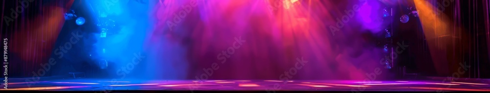 Abstract Theater Stage Background with Spotlights Illuminating the ...