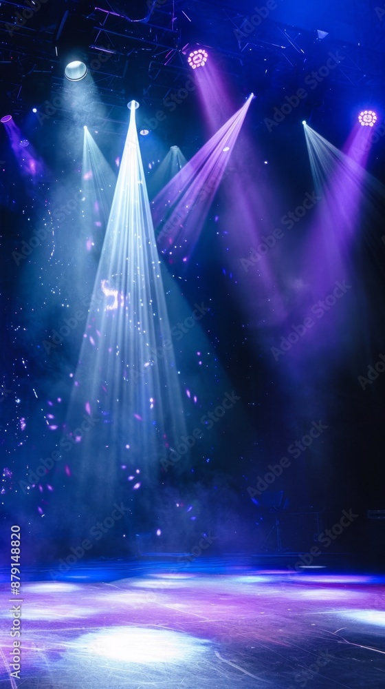 Abstract Theater Stage Background with Spotlights Illuminating the ...