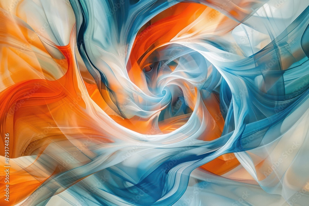 dynamic abstract artwork featuring swirling fluid motion ribbons of ...