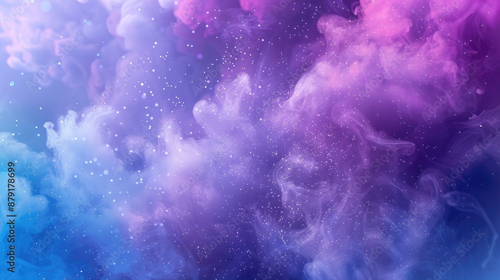 Sparkling cloud Ink drop Stardust universe White particles moving on ...