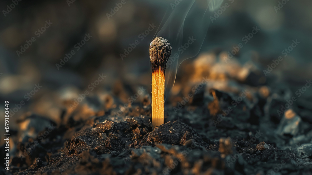 Burnout symbol: a match burned to the end, representing the feeling of ...