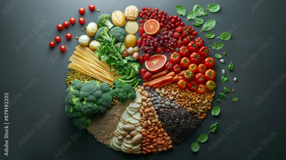 Set of Main food groups ,macronutrients, Carbohydrates, fats, proteins ...