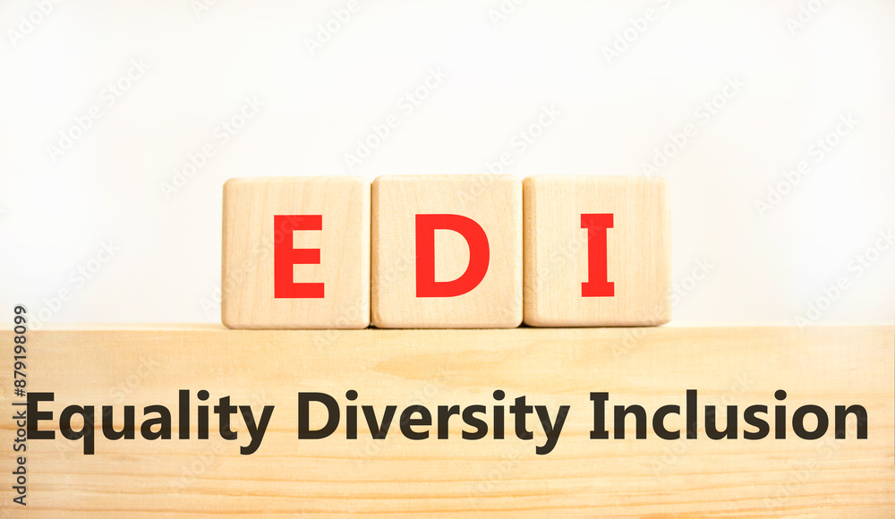 EDI equality diversity inclusion symbol. Concept words EDI equality ...