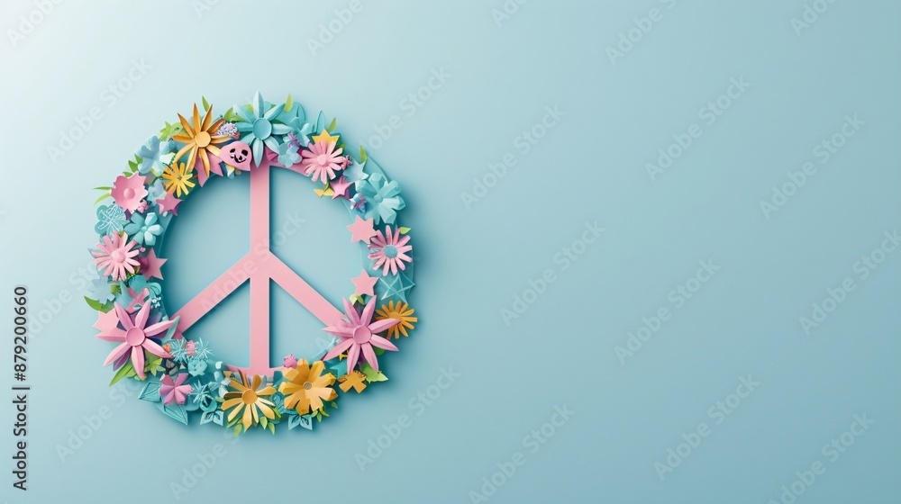 2D paper crafts art featuring a globe with peace signs surrounding it ...