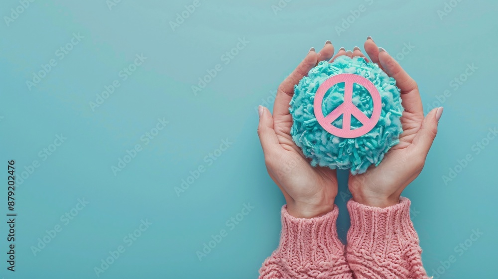 2D paper crafts art depicting hands holding a globe with peace signs ...