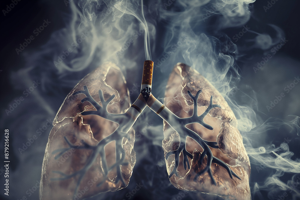 lung disease from cigarettes, cigarette in the lungs with smoke, Lung ...