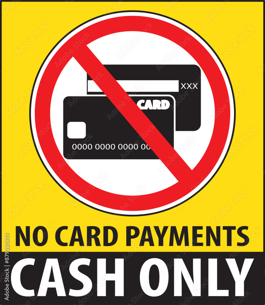 Cash only sign notice vector.eps Stock Vector | Adobe Stock