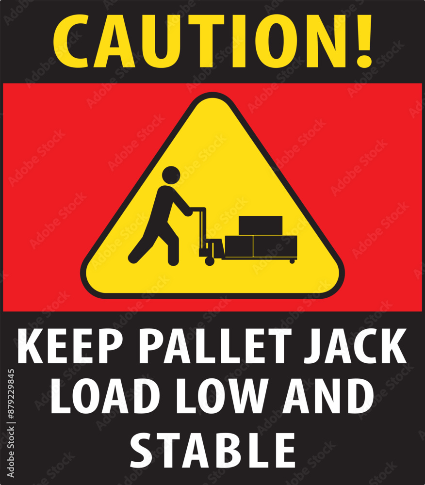 Keep pallet jack load low and stable notice vector.eps Stock Vector ...