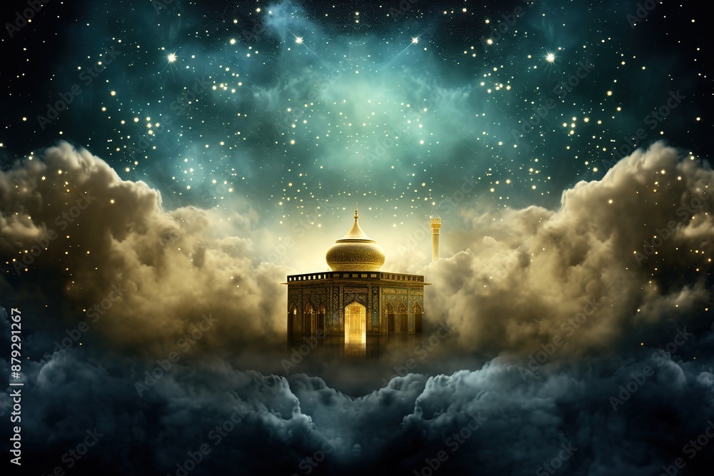 Muslim Islamic theme background, maulid and Ramadhan poster flyer ...