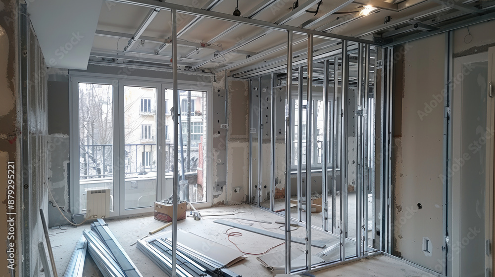 Installing Metal Frames and Drywall for Gypsum Walls: Construction and ...