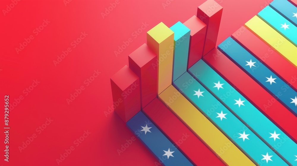 Colorful Bar Graph with National Flags Vibrant bar graph featuring ...