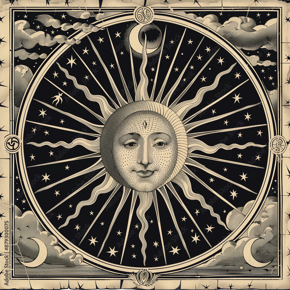 illustration set of moon phases. Different stages of moonlight activity ...