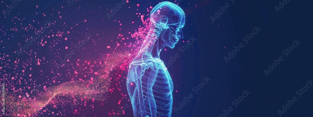ภาพประกอบสต็อก Human body. Abstract vector. Digital anatomy Medical ...
