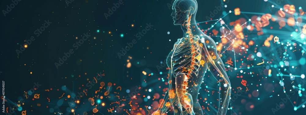 Human body. Abstract vector. Digital anatomy Medical technology Muscle ...