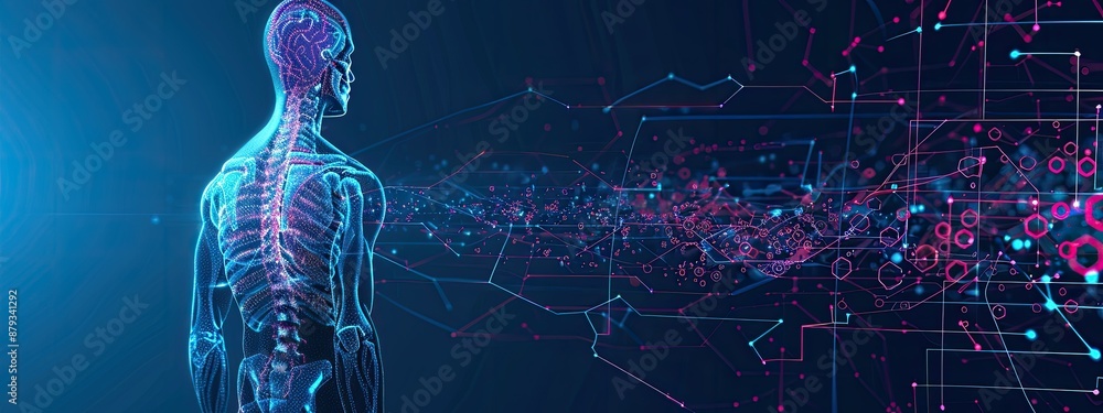 Human body. Abstract vector. Digital anatomy Medical technology Muscle ...