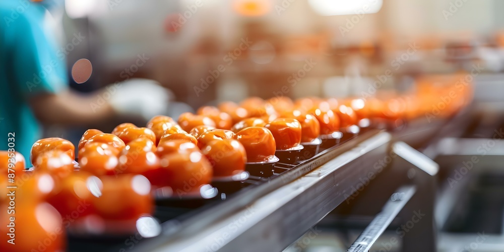 Automated Production Lines in Food Processing Plants Making Various ...