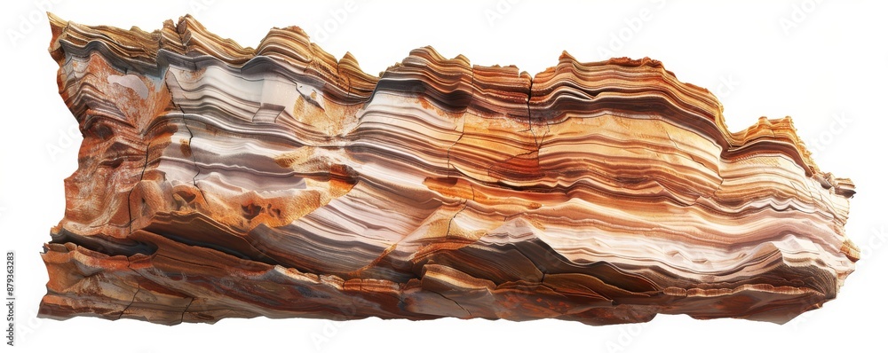 Sedimentary rock is showing the beautiful patterns created by the ...