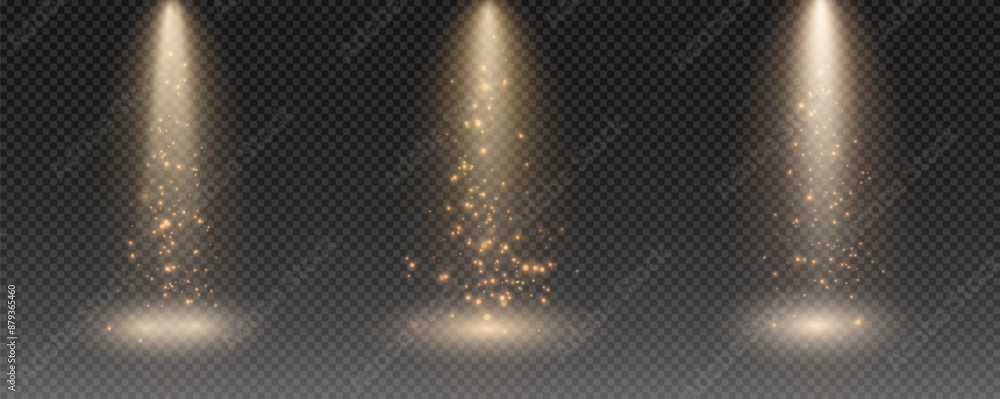 The vector set of light includes a light source, studio lighting, walls ...