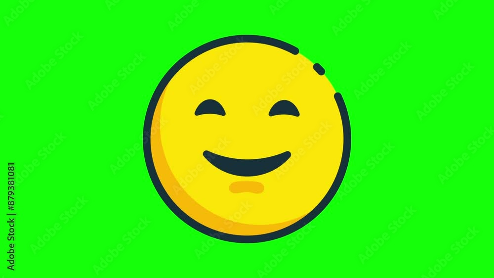 2D emoji smiling face with smiling eyes animated icon. 4K animated icon ...