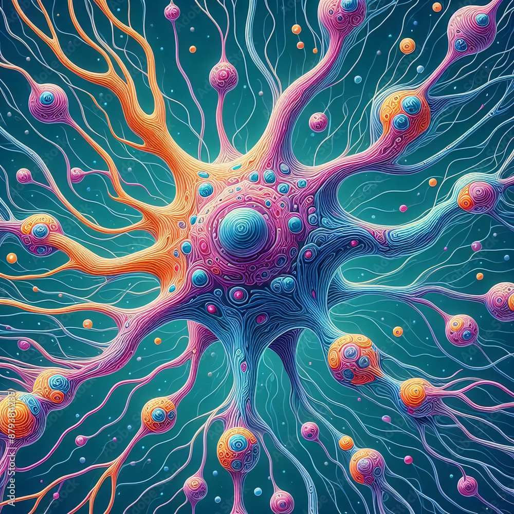 Structure of Nephron with colorful parts, Diagram of a nephron showing ...