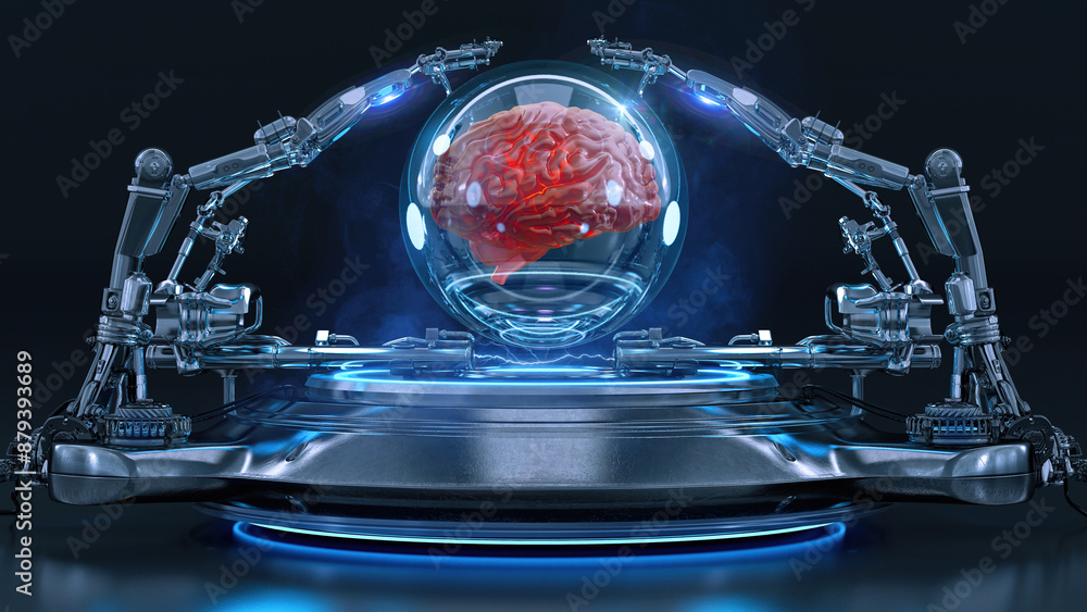 Brain neuroscience, cerebral functions, cognition, anatomy. Human brain cells, brainwaves ...