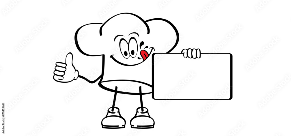 Cartoon mascot, chef's hats. Chef clothing uniform caps. Vector icon or ...