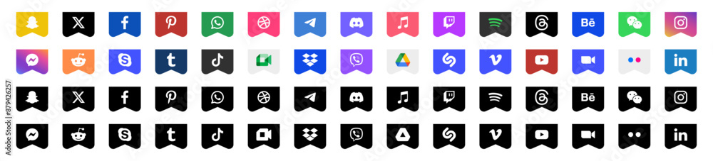 2024 Set of Social Media Icons logo Collection twitter, instagram ...